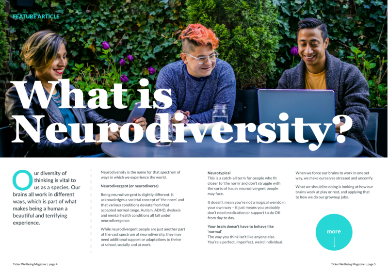 Ticker Wellbeing Magazine: celebrating neurodiversity - Ticker